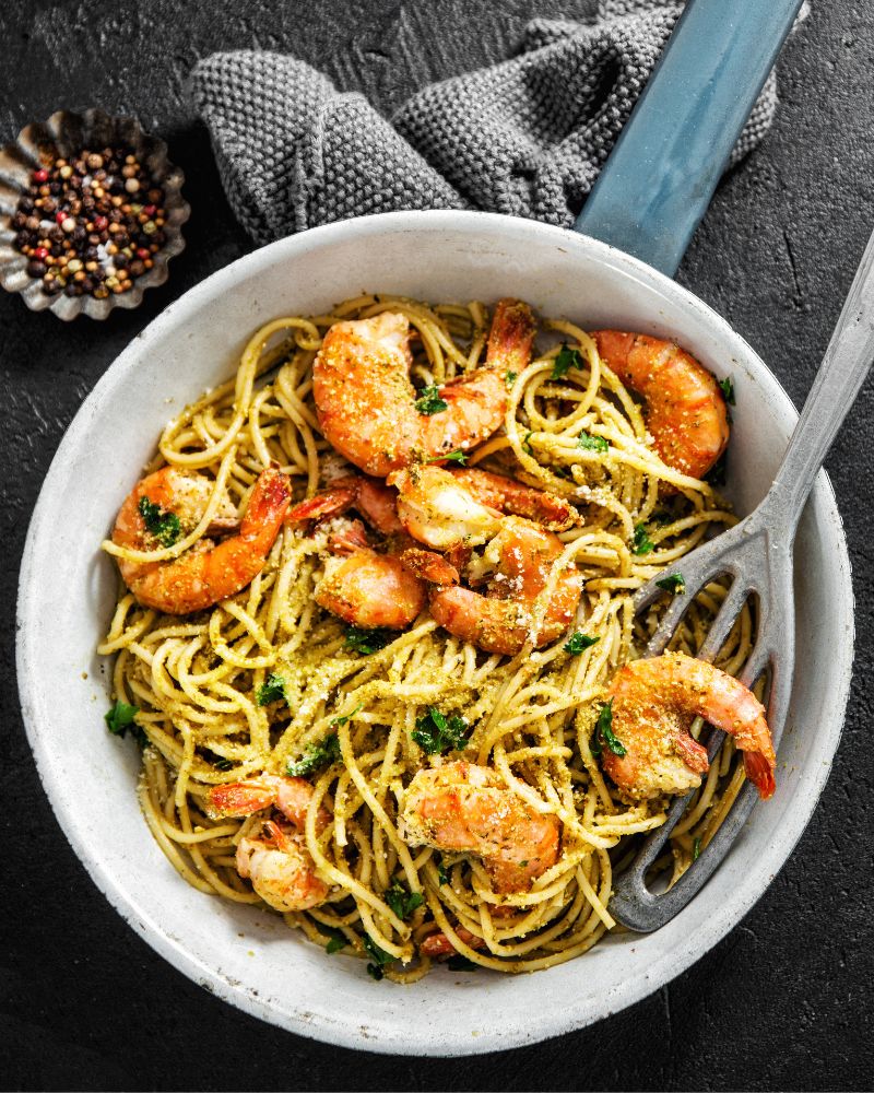 Le ricette San Lorenzo: Spaghetti con crema di asparagi, gamberi e ...